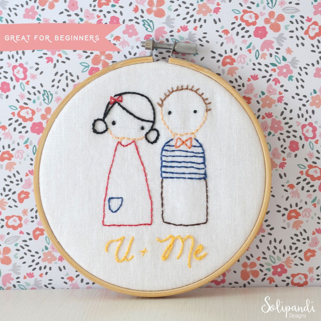 U + Me Sweet Couple, Hand Embroidery PDF Pattern - Instand Digital ...
