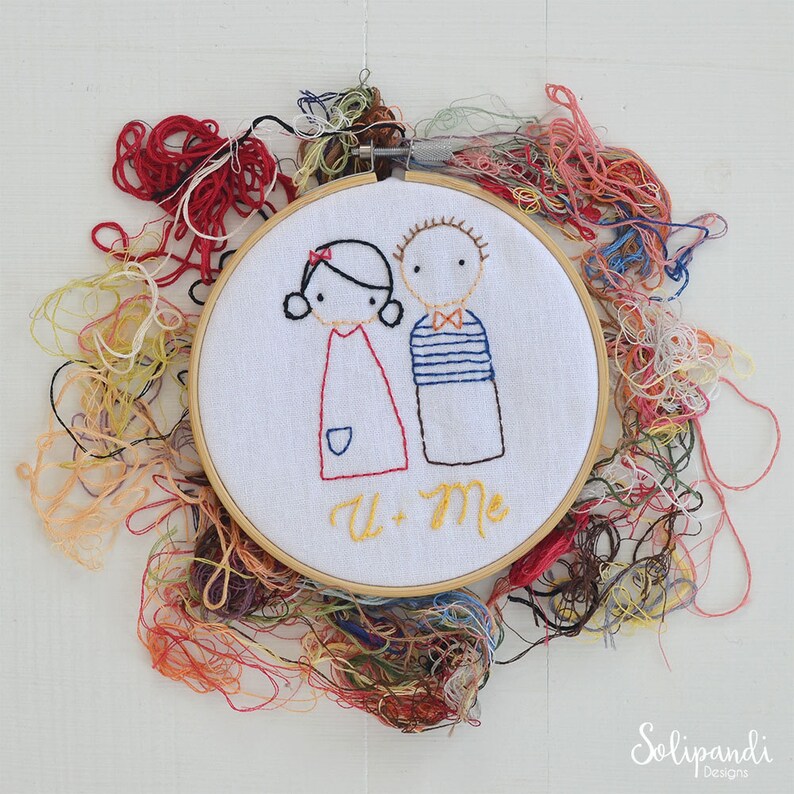 U + Me Sweet Couple, Hand Embroidery PDF Pattern - Instand Digital ...