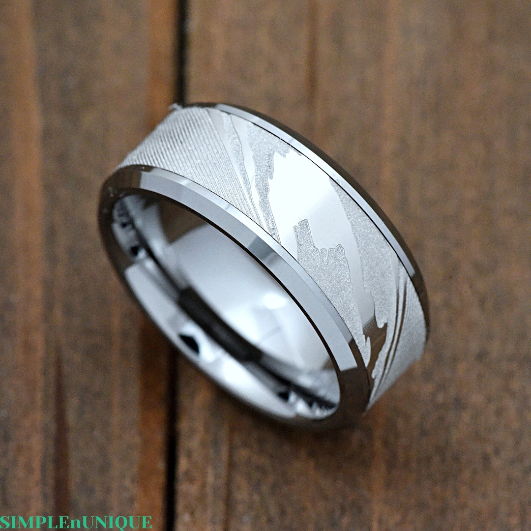 Mokume Gane Japanese Metalworking Inspired Tungsten Carbide Wedding ...