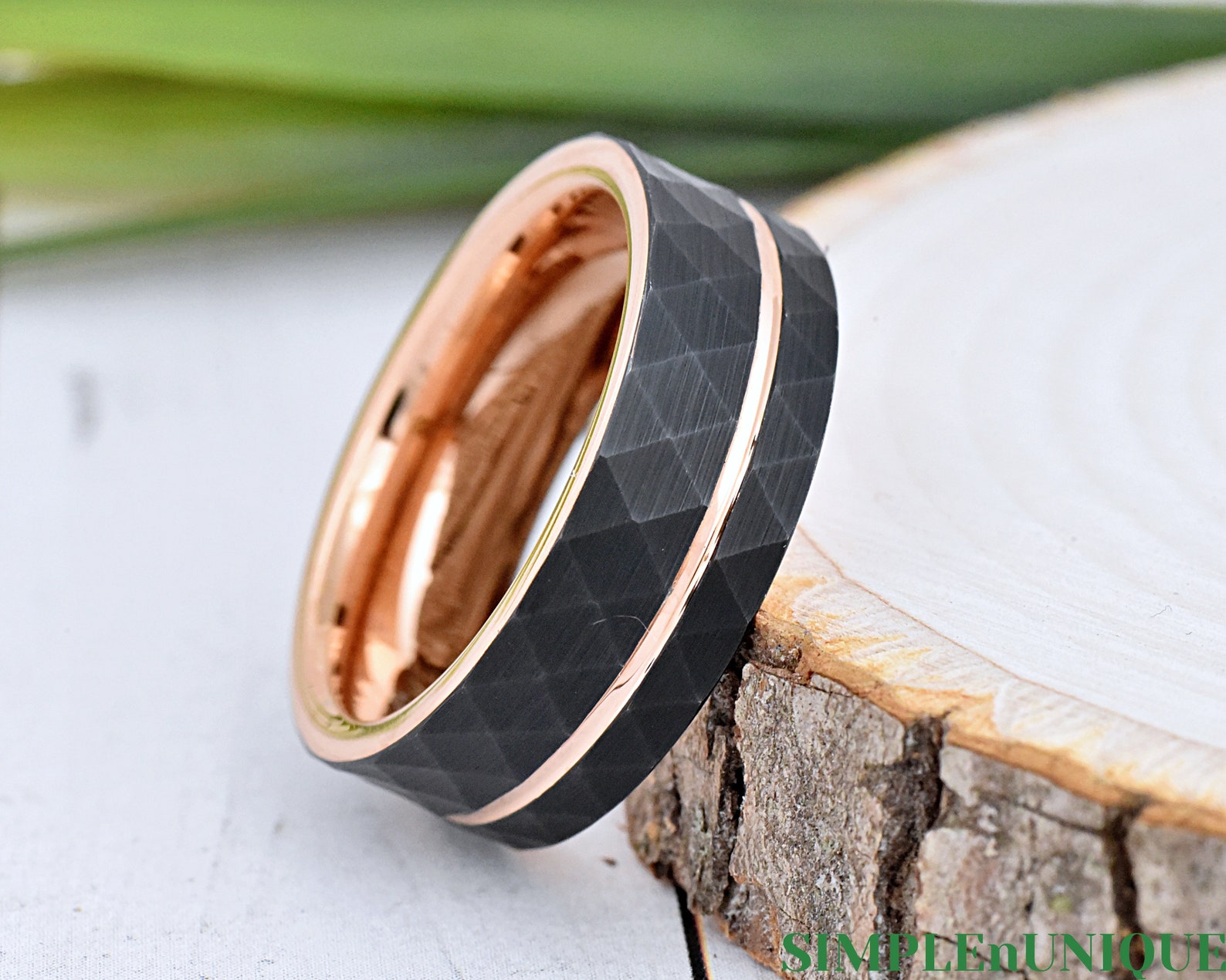 Hammered Ring, Tungsten Hammered Wedding Band Men, Mens Wedding Ring ...