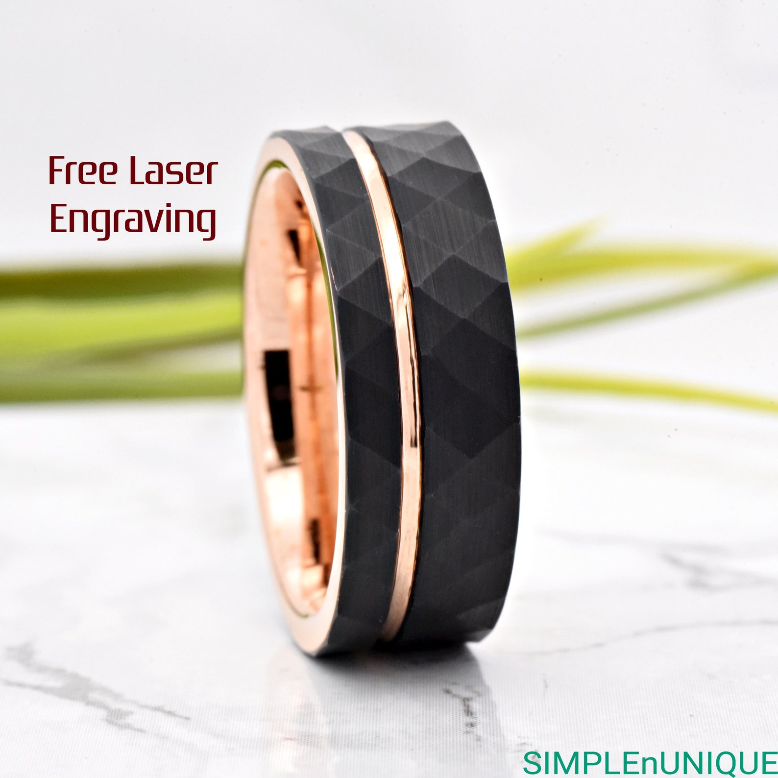 Hammered Ring Tungsten Hammered Wedding Band Men Men's - Etsy