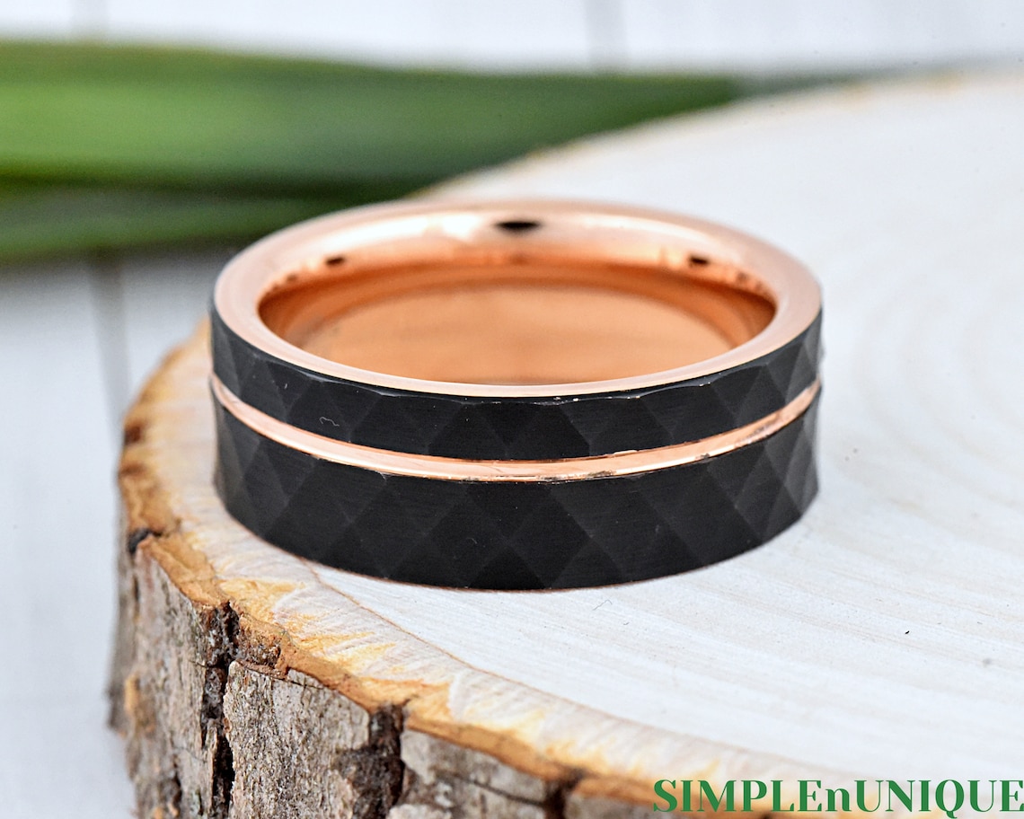 Hammered Ring. Tungsten Hammered Wedding Band Men. Men's - Etsy