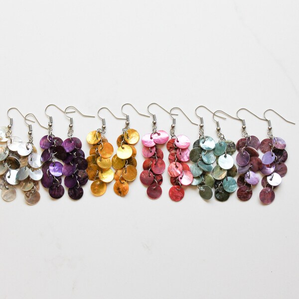 Purple Shell Earrings - Etsy