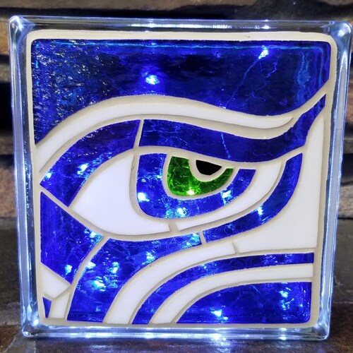 NFL Seattle Seahawks Lighted Stained Glass Block - Etsy