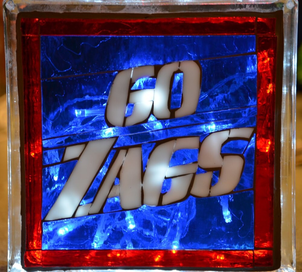 Gonzaga Lighted Mosaic Glass Block go Zags - Etsy