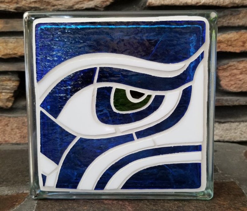 NFL Seattle Seahawks Lighted Stained Glass Block - Etsy