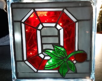 Ohio State Licensed Stained Glass Block o - Etsy