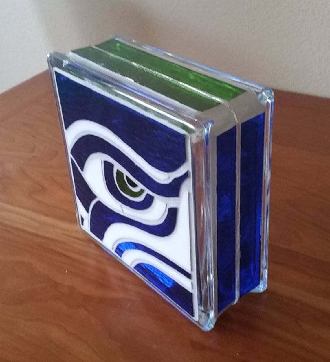 NFL Seattle Seahawks Lighted Stained Glass Block - Etsy