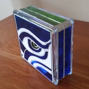 NFL Seattle Seahawks Lighted Stained Glass Block - Etsy