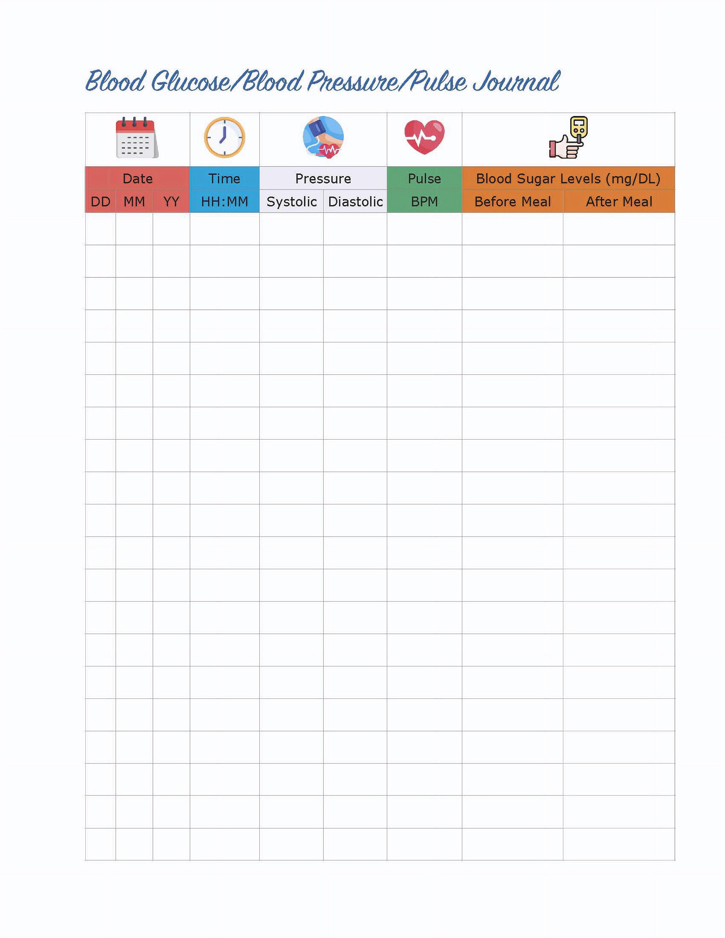 Blood Sugar, Blood Pressure, and Pulse Tracker: 3 in 1 Journal. Monitor ...