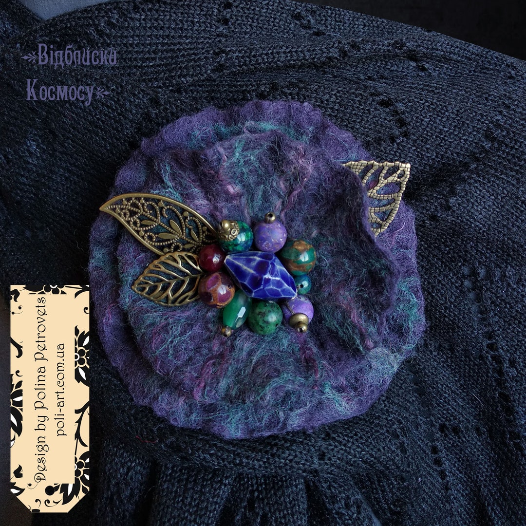 Us Shawl Pin Large Flower Pin Big Flower Brooch Sweater Pin Felt Flower ...