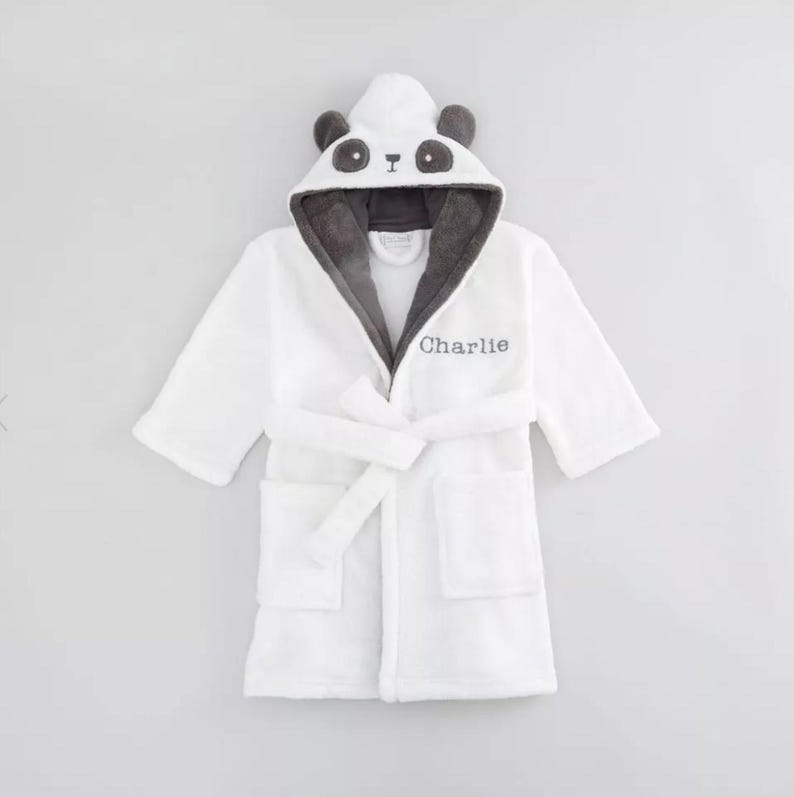Personalised Panda Baby Robe: Embroidered Newborn Gift - Etsy UK