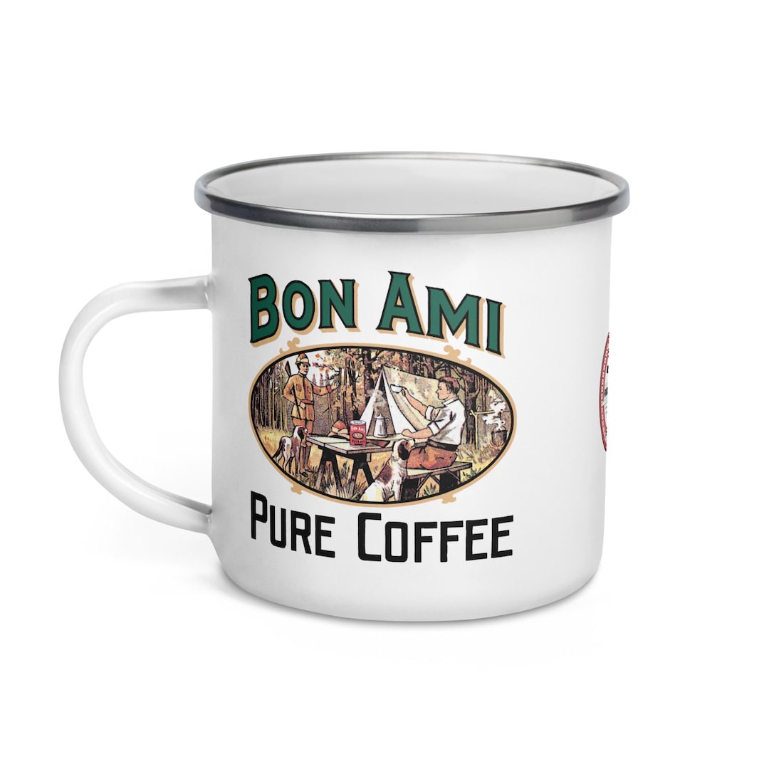 Bon Ami Antique Coffee Label Enamel Camping Mug - Etsy