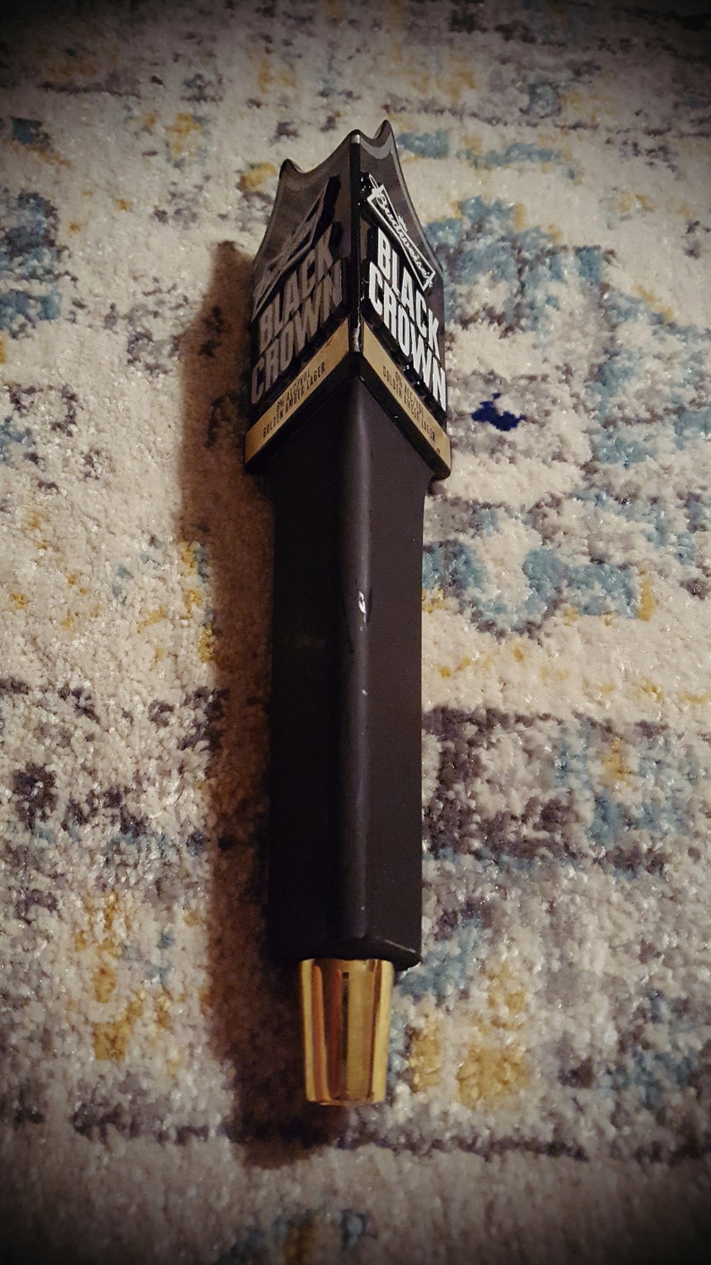Budweiser black Crown Beer Tap Handle - Etsy