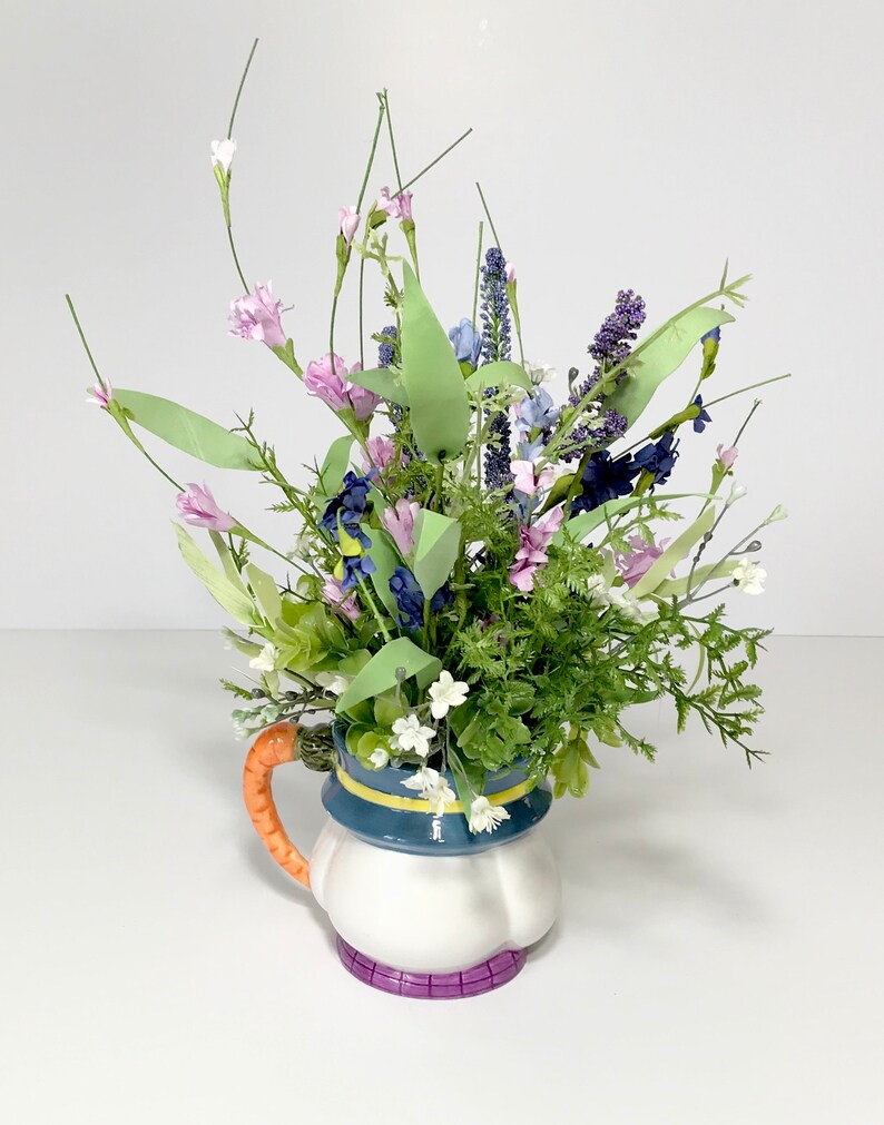 Easter Bunny Rabbit Floral Arrangement Easter Ceramic Small - Etsy