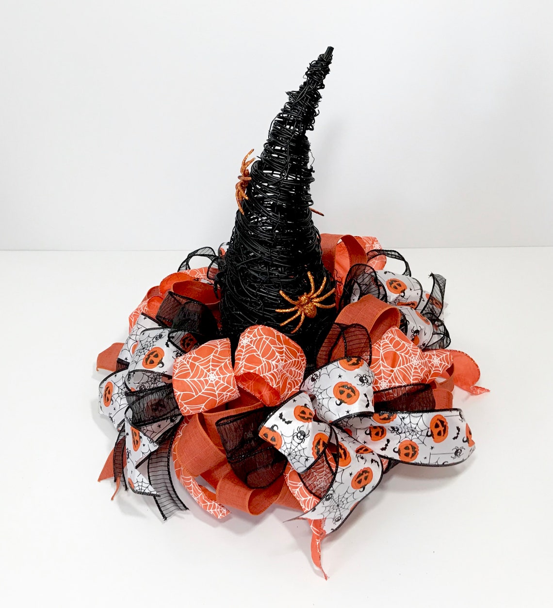 Halloween Black Grapevine Witch Hat Brim Centerpiece Black | Etsy