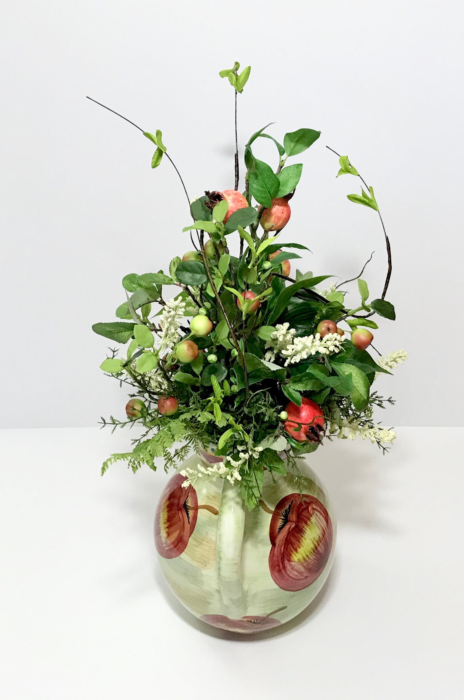 Nordstrom Ceramic Apple Pitcher Floral Arrangement Country - Etsy