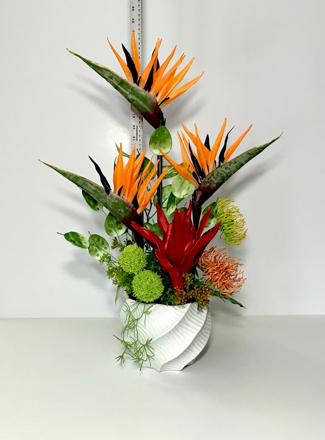 Exotic Tropical Orange Bird of Paradise Large Arrangement 27 Tall ...