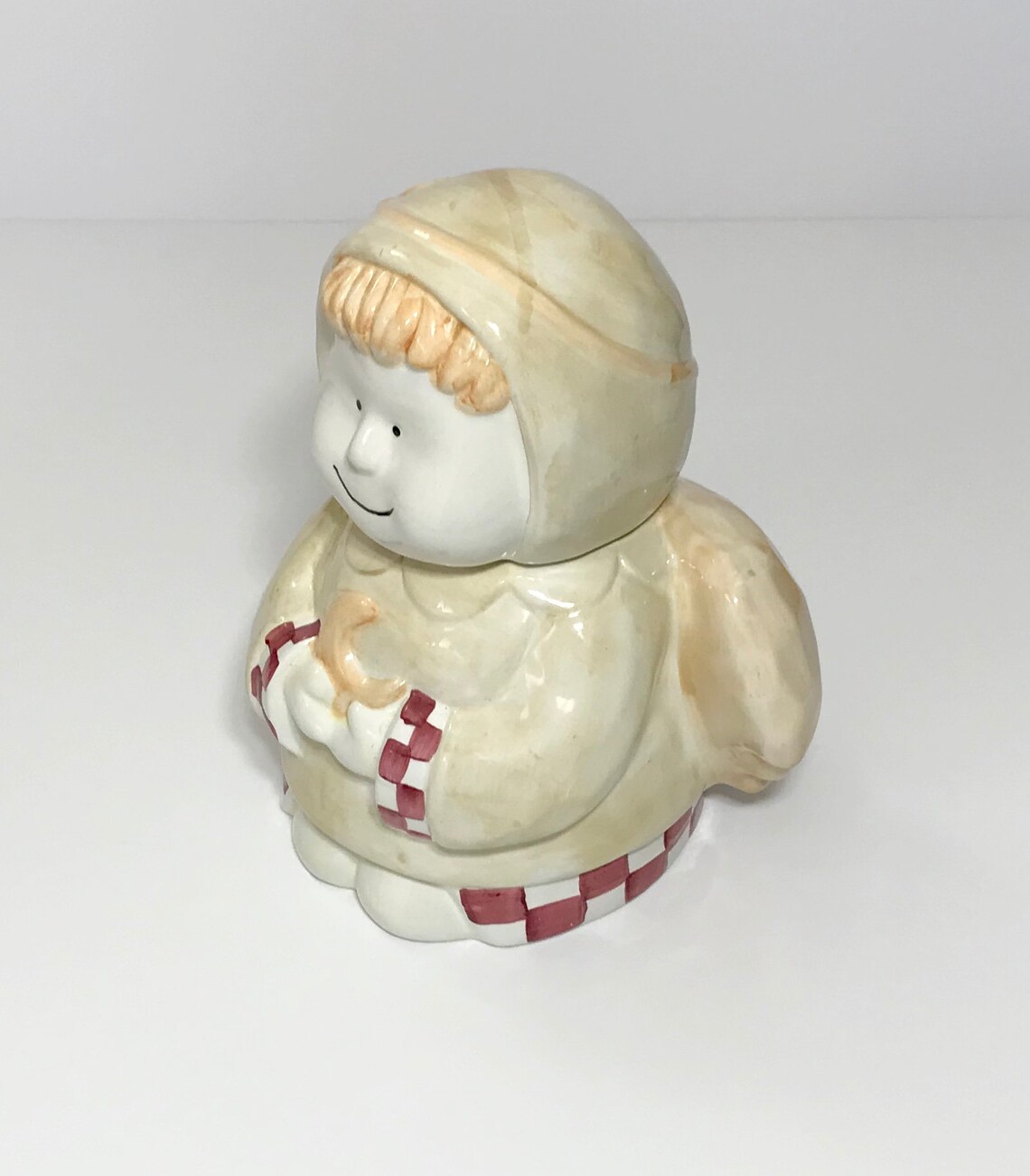 Vintage Ceramic Boy Angel Cookie Jar, Little Boy Angel Crescent Moon ...