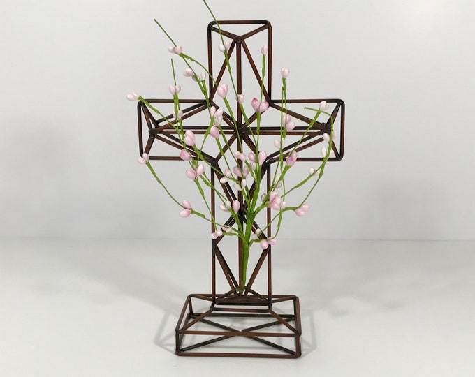 Small Art Metal Everyday Cross, 3 Dimensional Open Design, Religious ...