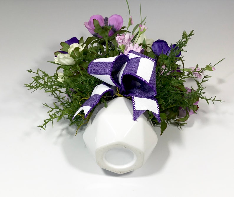 Small White Ceramic Triangle Vase Novelty Floral Arrangement | Etsy