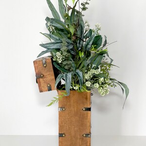 Wooden Box Floral Greenery Tall Arrangement, Year Around Novelty ...