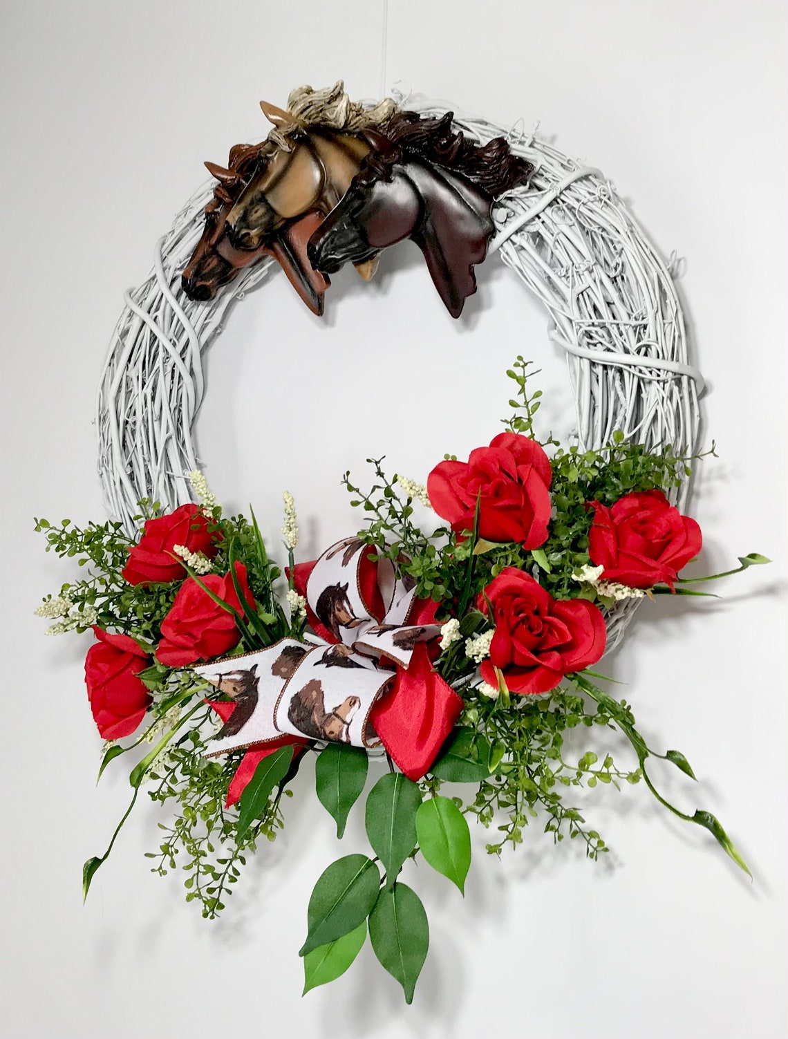 Kentucky Derby Horse Grapevine Wreath, Run for the Roses Derby Party ...