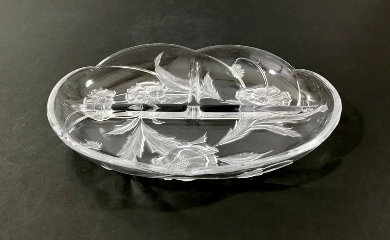 Vintage Mikasa Heavy Crystal Glass Tray Entertaining, Holiday Divided ...