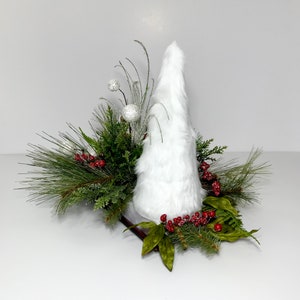 Christmas Holiday Centerpiece Table Decoration, Whimsical Xmas White ...