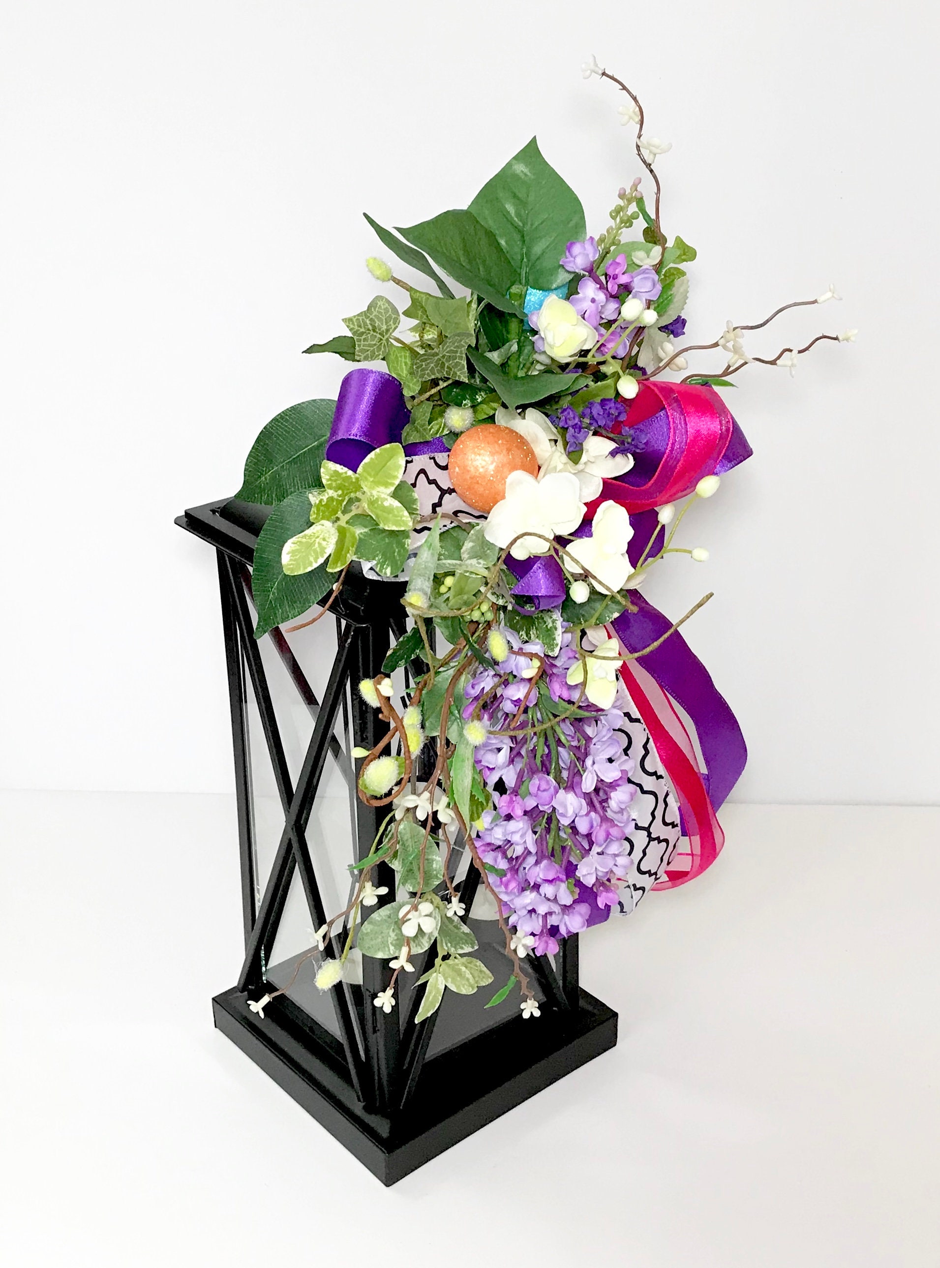 Spring Floral Lantern Swag Easter Eggs Swag Spring Lantern | Etsy