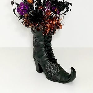 Halloween Black Witch’s Boot Centerpiece Decor, Halloween Boot ...