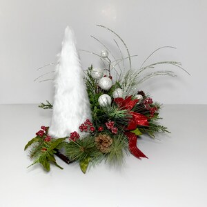 Christmas Holiday Centerpiece Table Decoration, Whimsical Xmas White ...