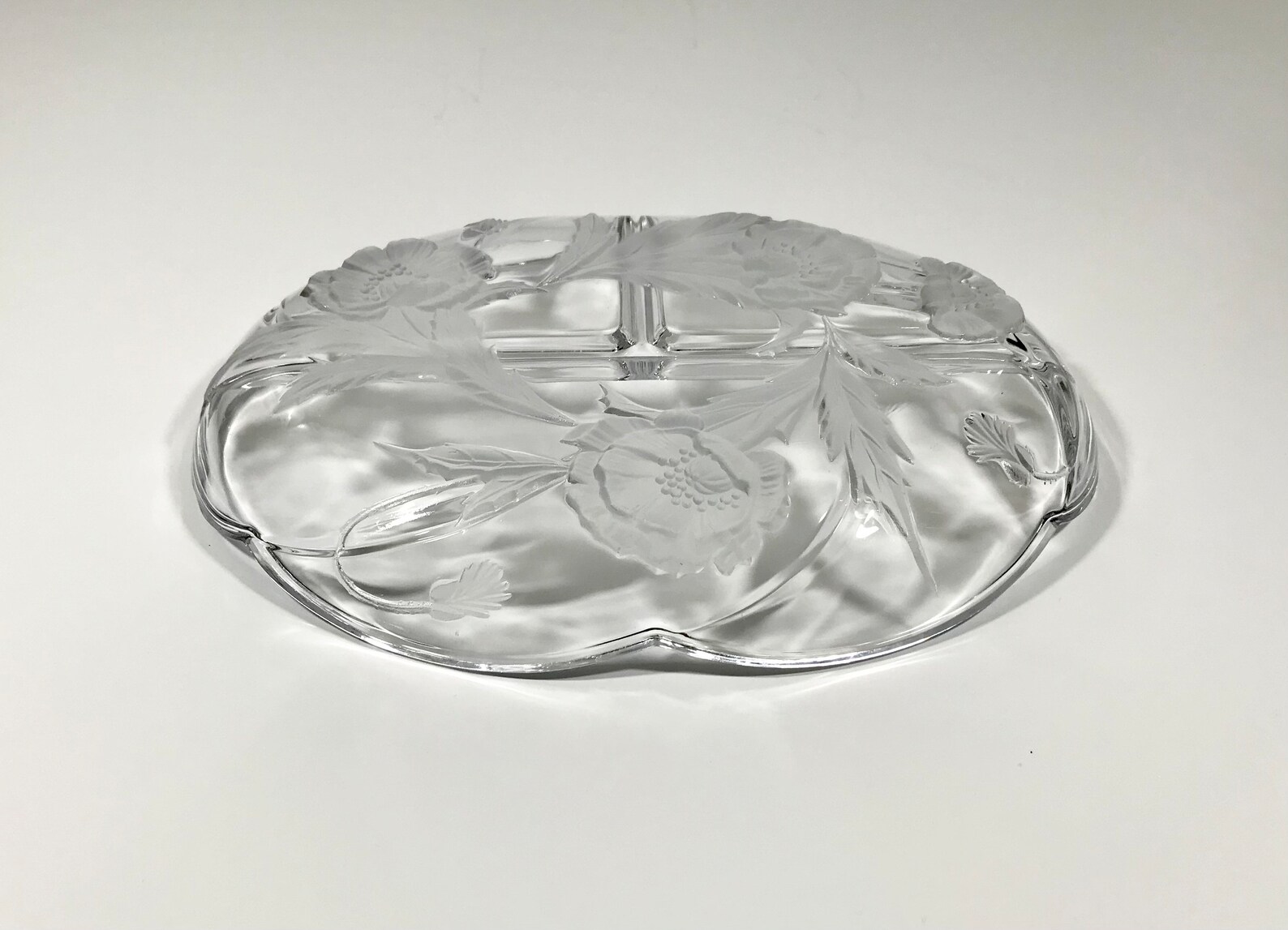 Vintage Mikasa Heavy Crystal Glass Tray Entertaining, Holiday Divided ...