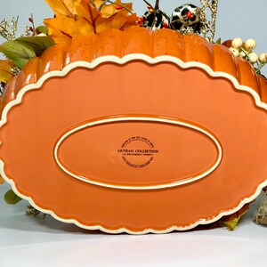 Pumpkin Large Ceramic Centerpiece, Fall Harvest Thanksgiving Table ...