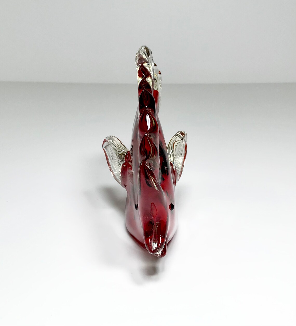Crystal Art Glass Tropical Red Fish Figurine 7 1/2 Long 6 | Etsy