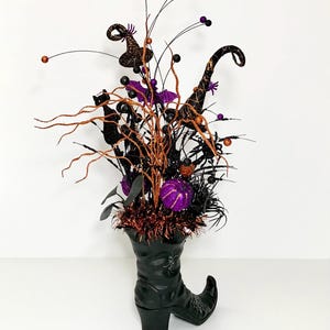Halloween Black Witch’s Boot Centerpiece Decor, Halloween Boot ...