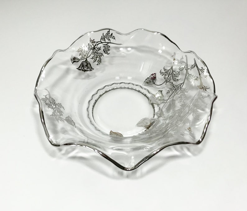 Vintage Silver City Glass Crystal Bowl Sterling Silver - Etsy
