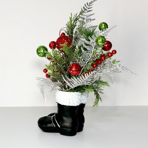 Christmas Ceramic Santa Boots Present Centerpiece, Holidays Christmas ...