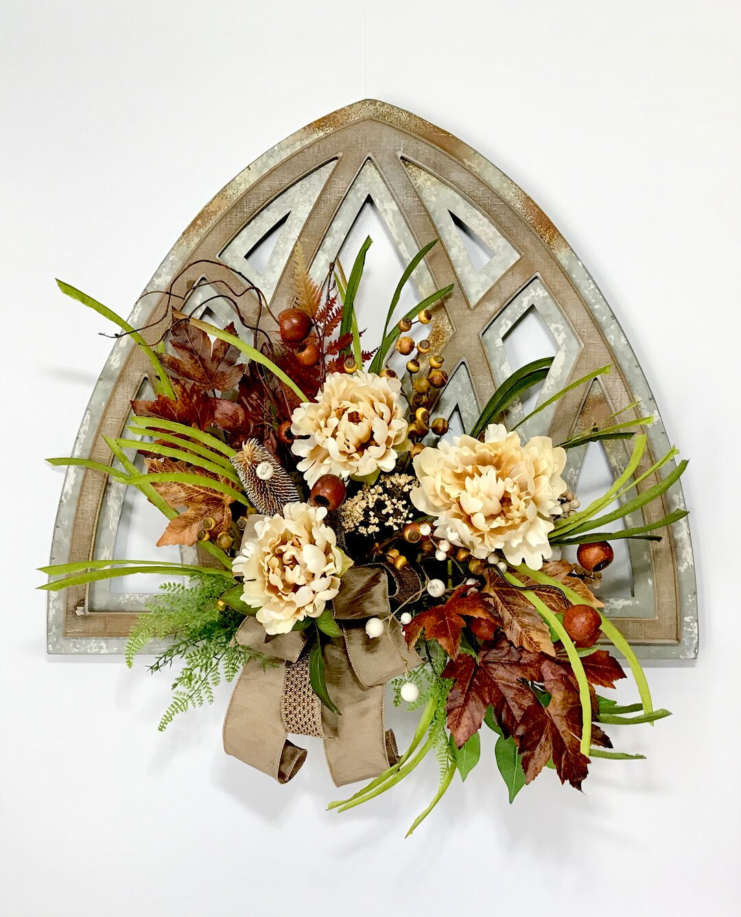 Large Church Window Frame Everyday Floral, Pointed Arched Distressed ...