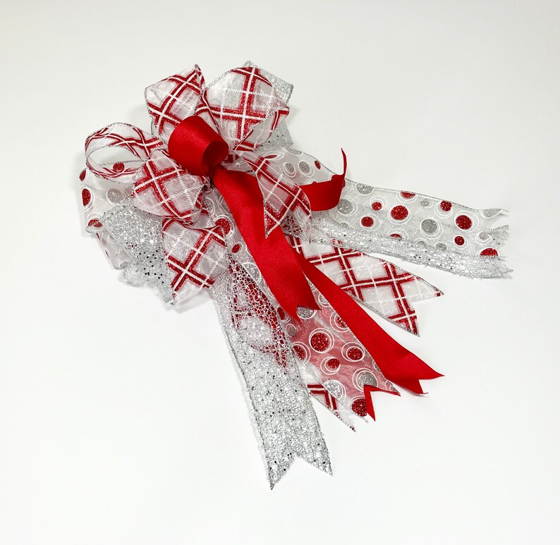 Large Christmas Decoration 4 Ribbon Bow Ready to Use - Etsy