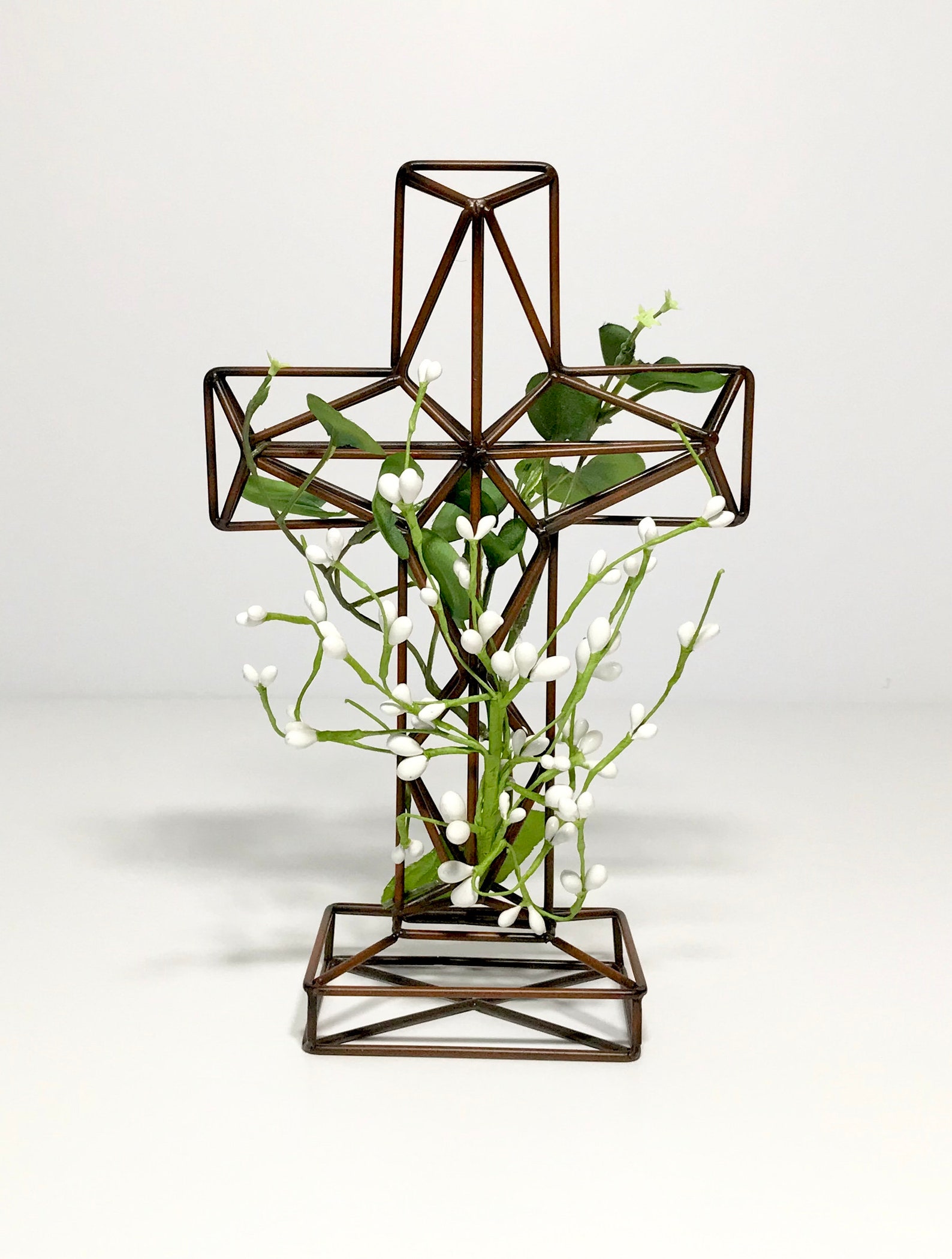 Small Art Metal Cross 3 Dimensional Open Design Cross | Etsy