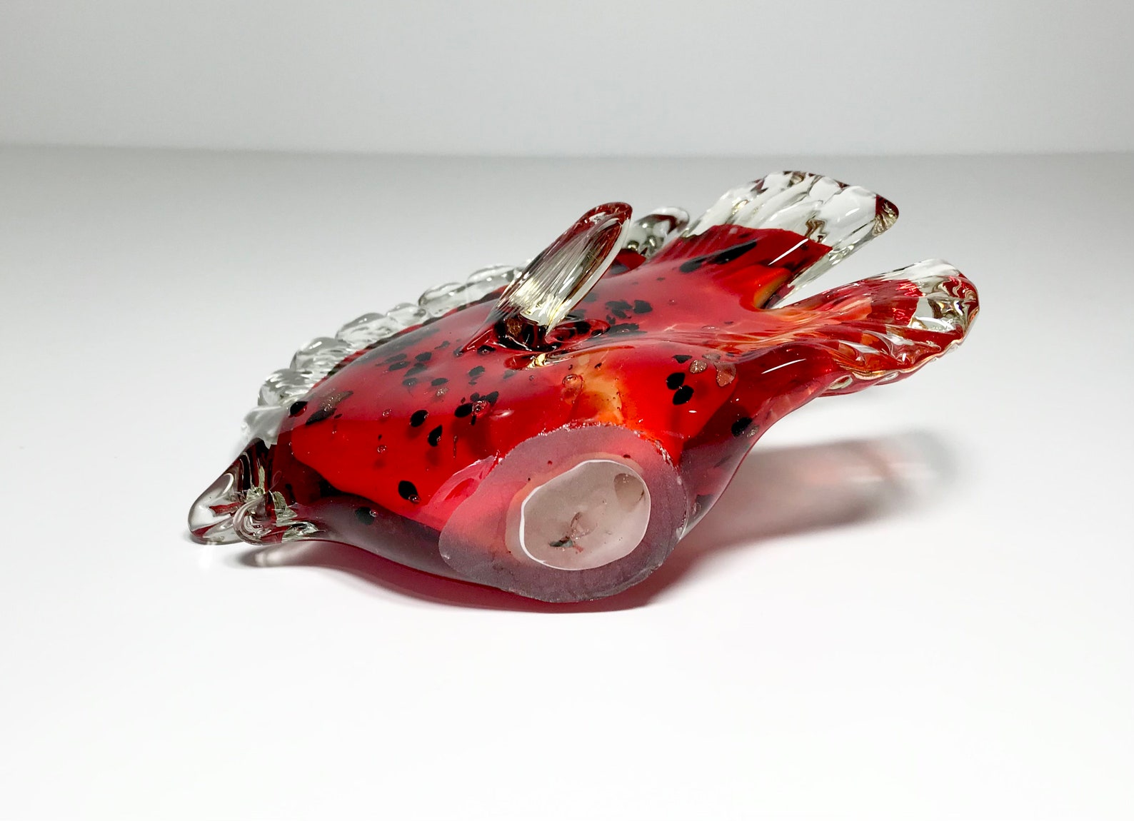 Crystal Art Glass Tropical Red Fish Figurine 7 1/2 Long 6 | Etsy