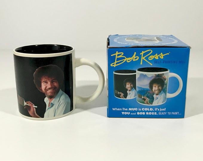 Bob Ross Artist Self Painting Mug, Ceramic Coffee Tea Cup, Vintage 2017 ...