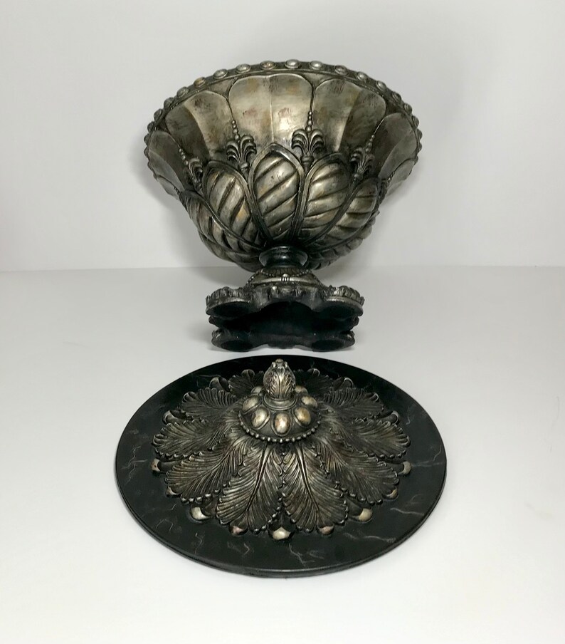 Ornate Design Table Urn Large 14 1/2” Dia, Decorative Urn Pedestal Base ...