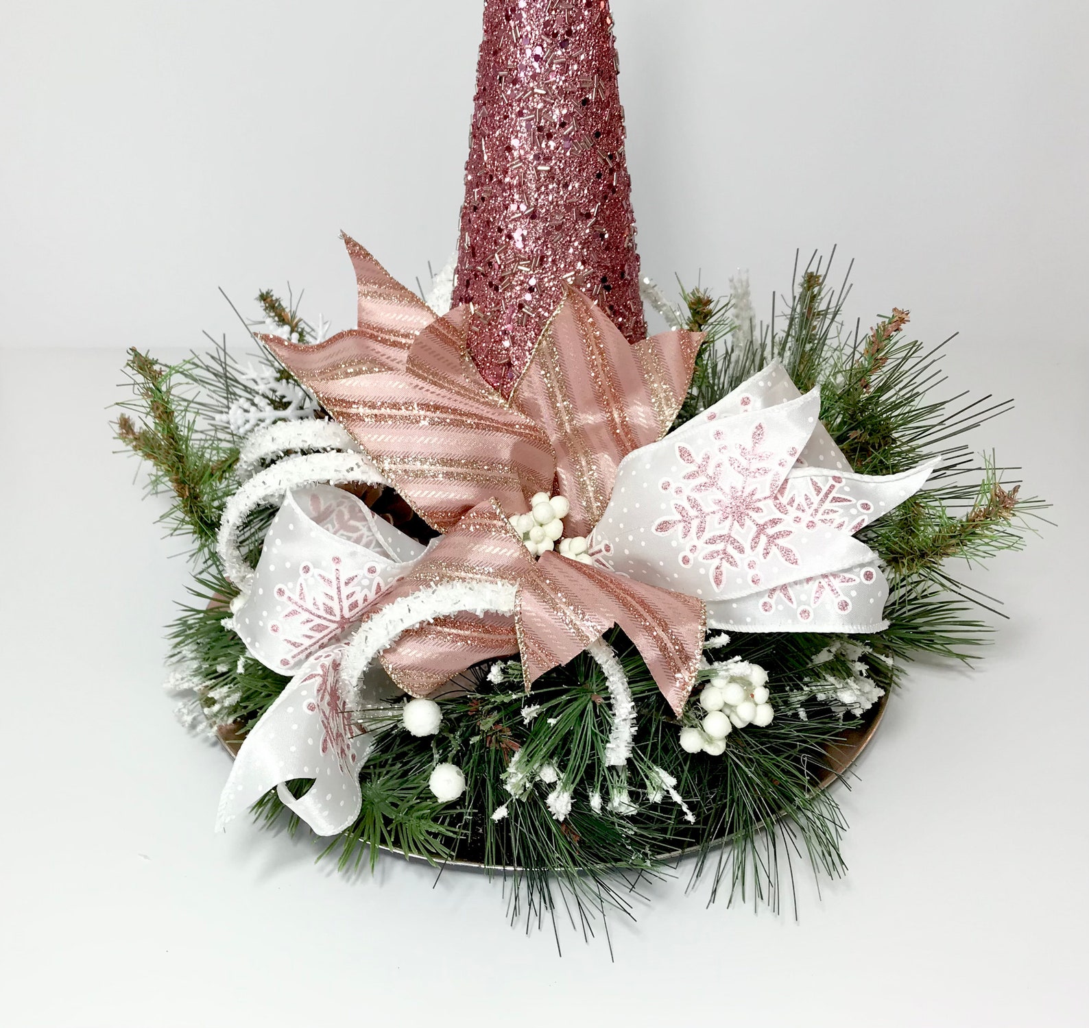Rose Gold Christmas Tree Table Centerpiece Large Holiday Tree - Etsy