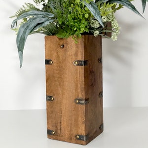 Wooden Box Floral Greenery Tall Arrangement, Year Around Novelty ...