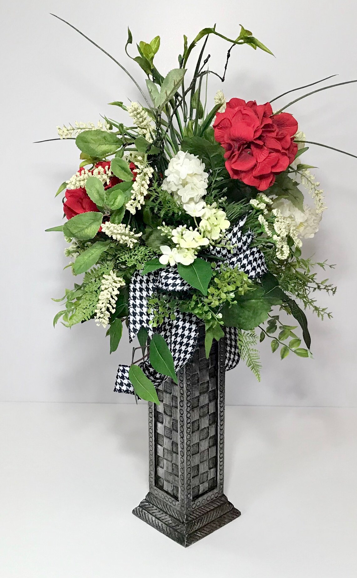 Floral Candlestick Candleholder Tall Flower Arrangement | Etsy