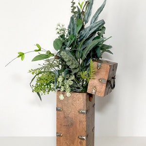 Wooden Box Floral Greenery Tall Arrangement, Year Around Novelty ...