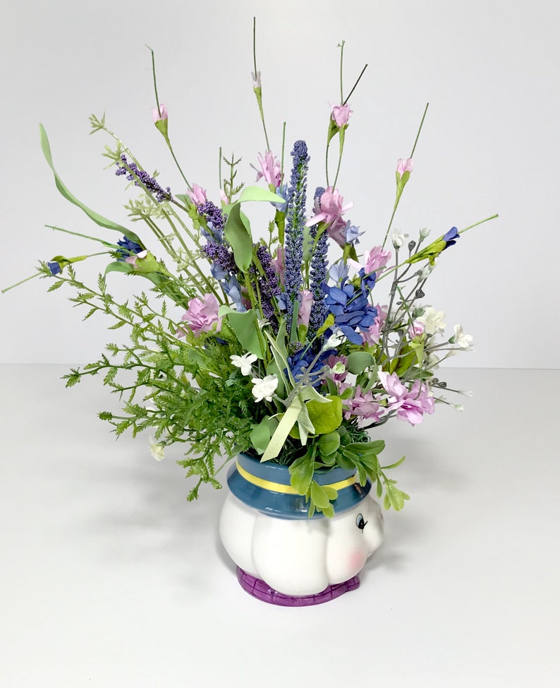 Easter Bunny Rabbit Floral Arrangement Easter Ceramic Small - Etsy