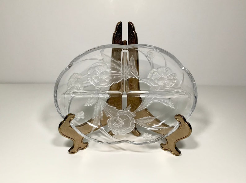 Vintage Mikasa Heavy Crystal Glass Tray Entertaining, Holiday Divided ...